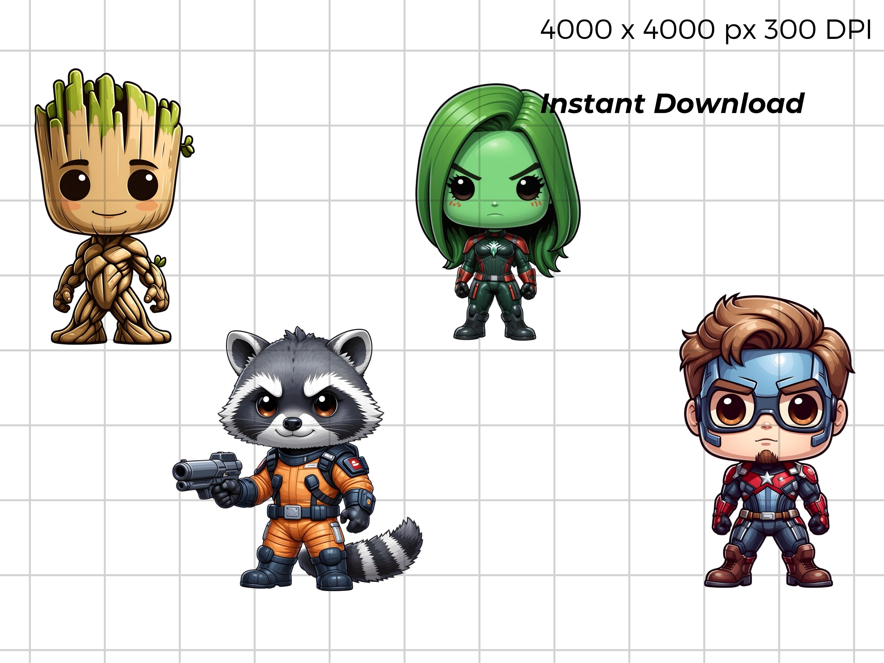 Superhero Clipart Bundle, 16 PNG Files, Cute Superhero Chibi Characters ...