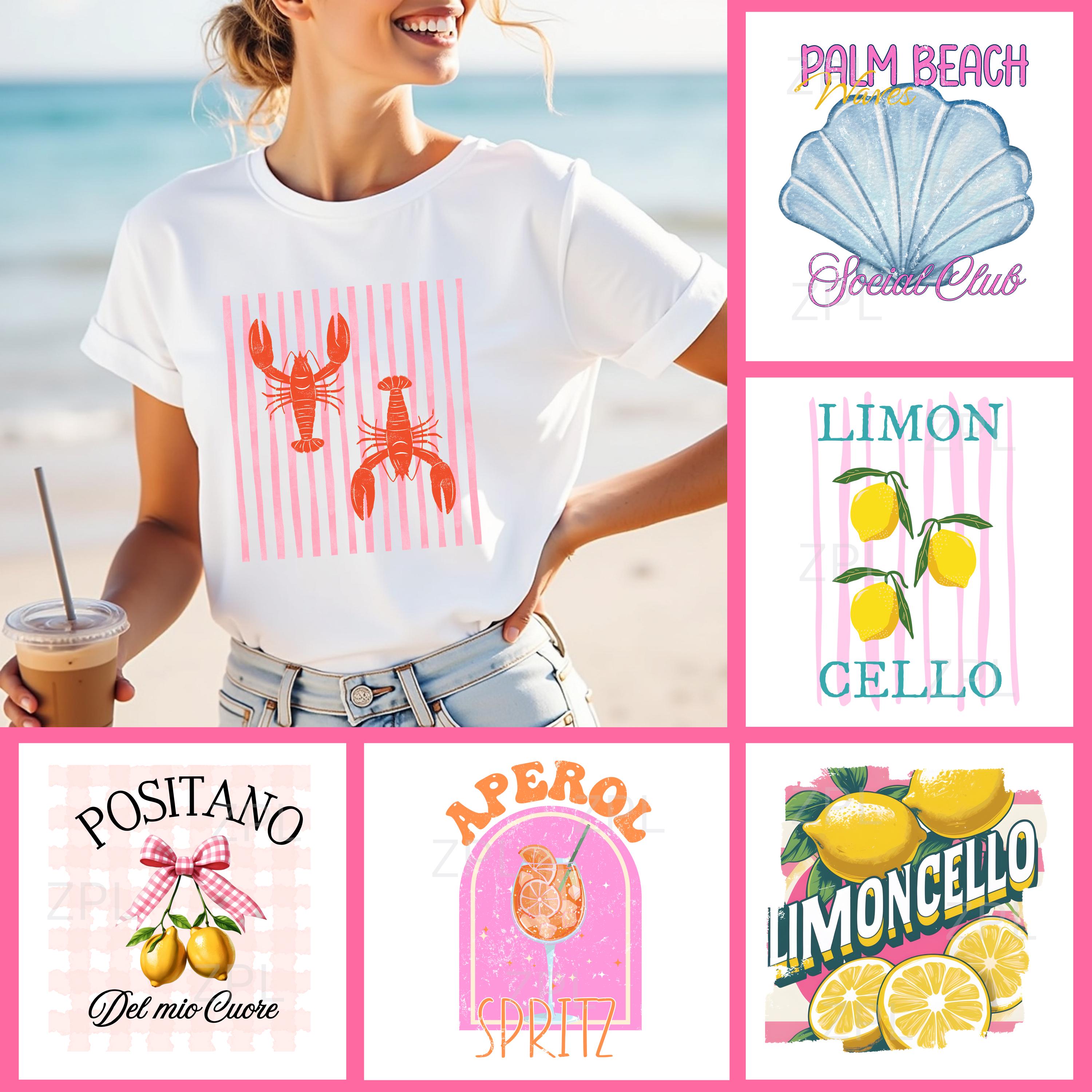 Limoncello Lemon T-shirt Design PNG, Italian Summer Bundle 6 PNG T ...