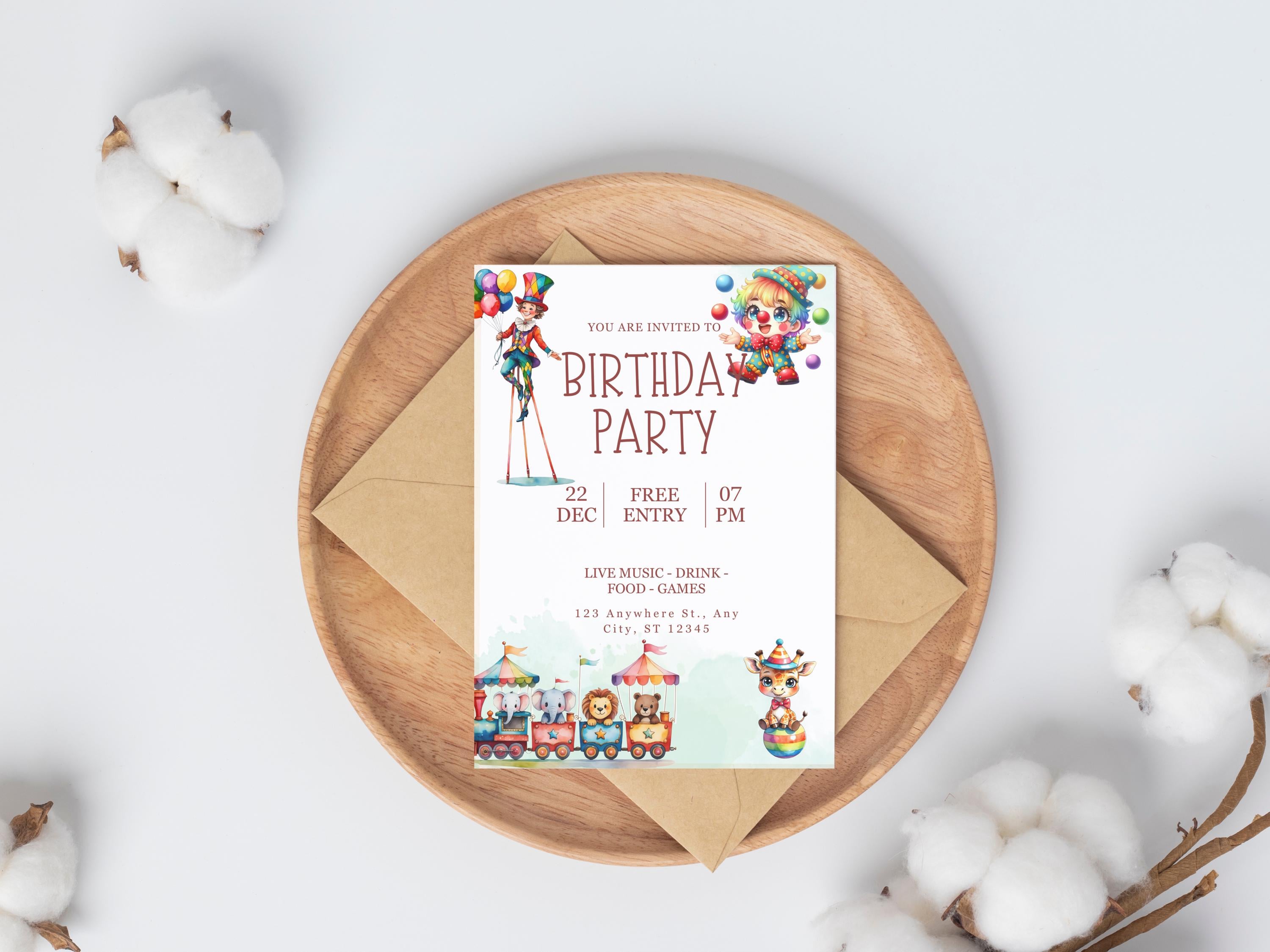 Circus Watercolor Clipart Bundle PNG, 36 Fun Carnival Elements Clown ...