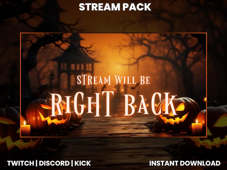 Halloween Twitch Stream Overlay Pack: Spooky Animated Graphics (digital ...