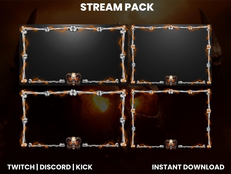 Demon Inferno Twitch Overlay Pack | Animated Stream Alerts, Panels ...