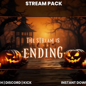 Halloween Twitch Stream Overlay Pack: Spooky Animated Graphics (digital ...