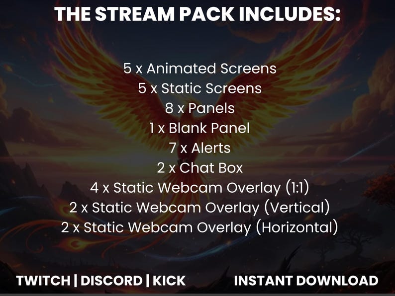 Phoenix Vertical Stream Pack – Fiery Starting / Ending / Offline ...