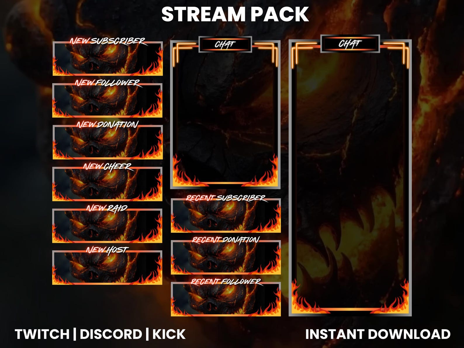 Fire Demon Twitch Stream Pack | Animated Stream Pack | Twitch Screen ...