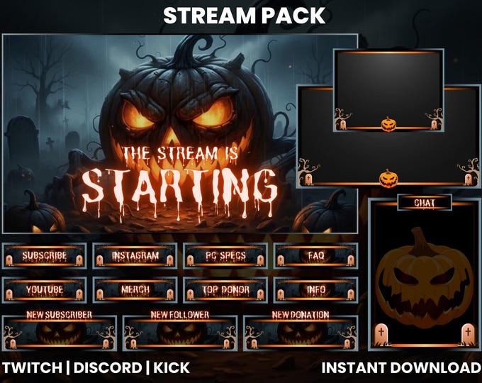 Black and White Horror Twitch Overlay, Horror Stream Overlay, Spooky ...