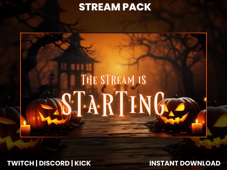 Halloween Twitch Stream Overlay Pack: Spooky Animated Graphics (digital ...