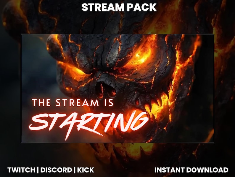 Fire Demon Twitch Stream Pack | Animated Stream Pack | Twitch Screen ...