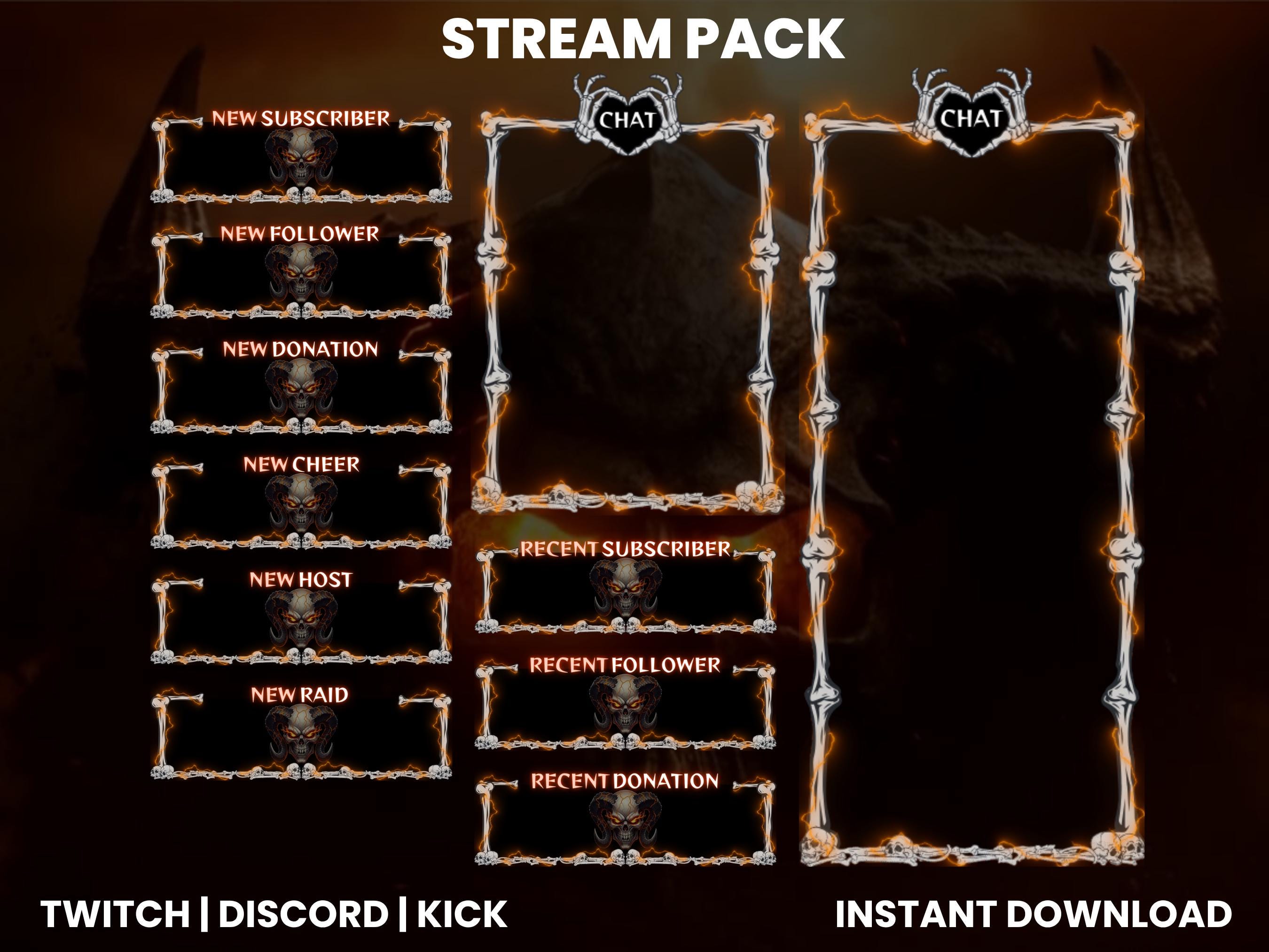 Demon Inferno Twitch Overlay Pack | Animated Stream Alerts, Panels ...