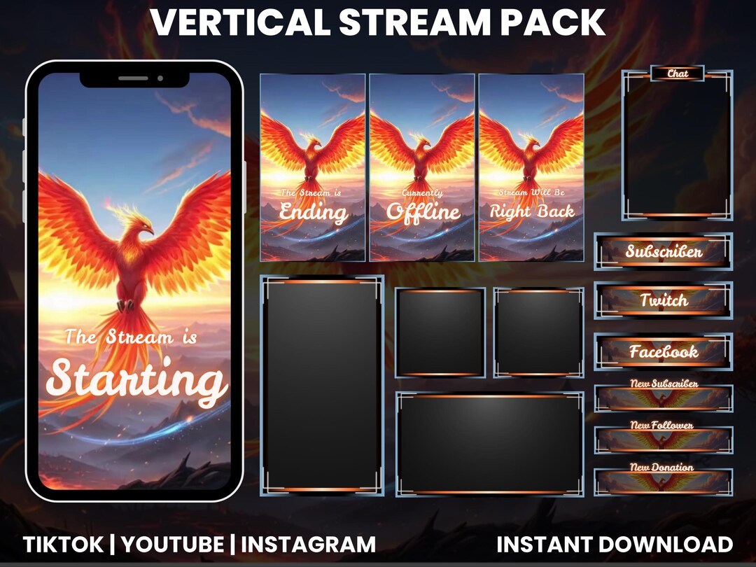 Phoenix Vertical Stream Pack – Fiery Starting / Ending / Offline ...