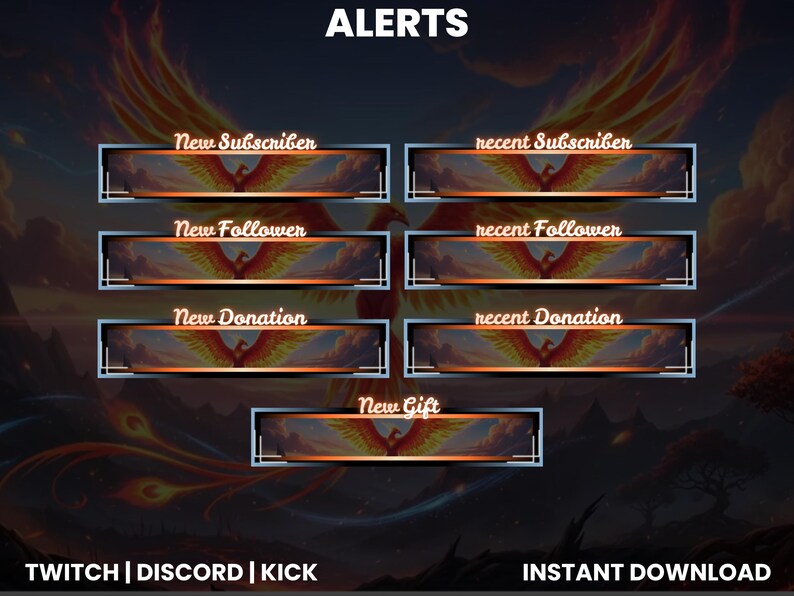 Phoenix Vertical Stream Pack – Fiery Starting / Ending / Offline ...