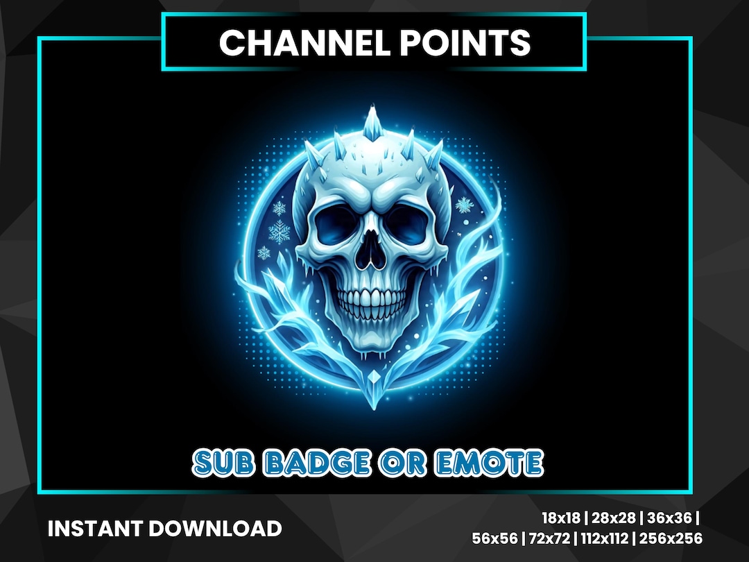 Frozen Skull Channel Points | Twitch Sub Badge | Kick Emote | Discord ...