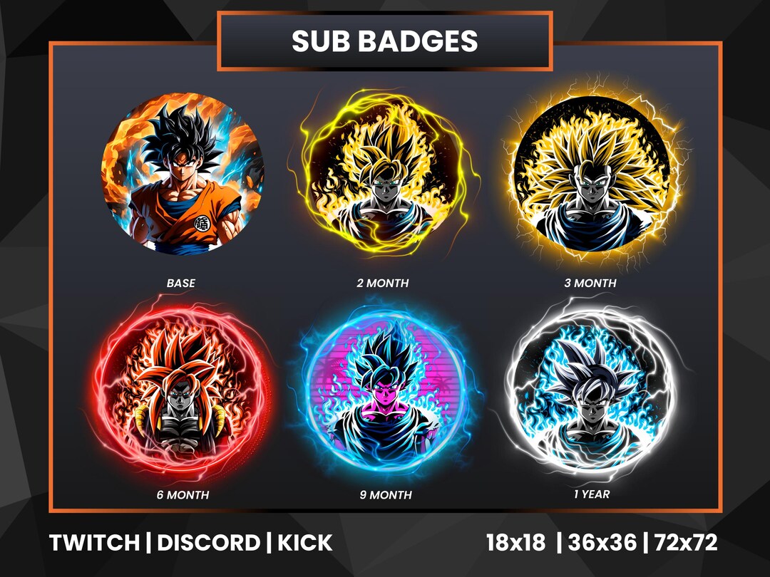 Twitch Sub Badges | Twitch Bit Badges | Bit Badges Twitch | Anime Sub ...