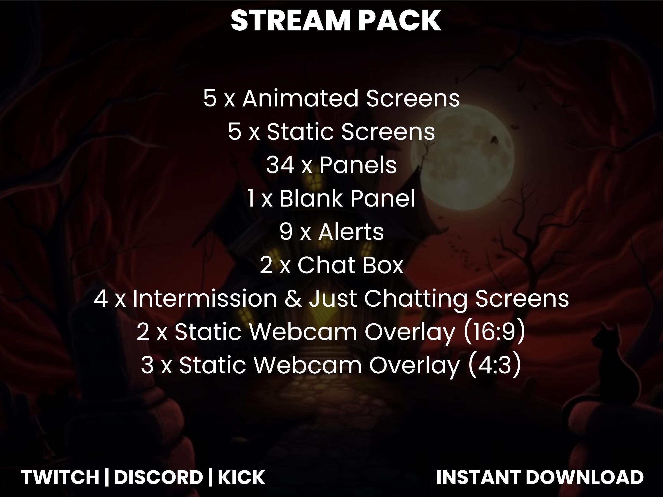 Red Haunted Halloween Twitch Overlay Pack | Spooky Stream Graphics for OBS and Streamlabs ...