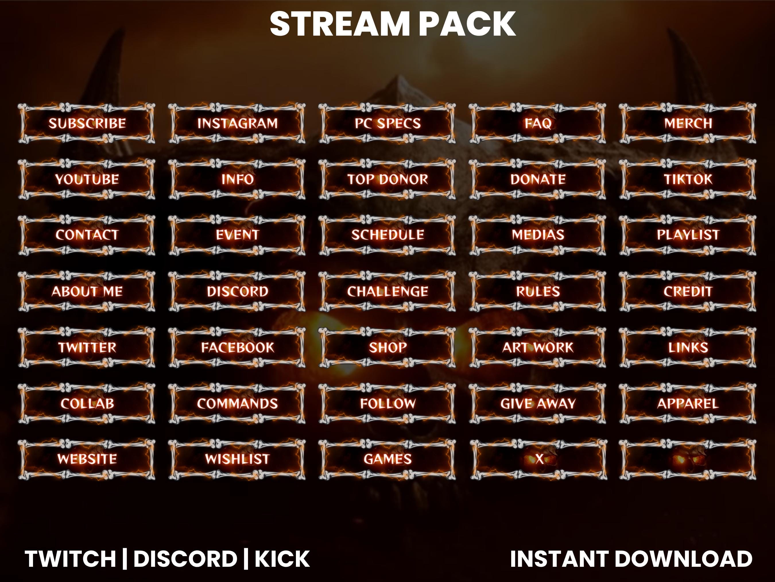 Demon Inferno Twitch Overlay Pack | Animated Stream Alerts, Panels ...