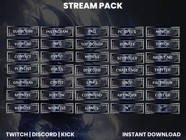 Animated Twitch Stream Pack | Twitch Screen Overlay | Animated Screens ...