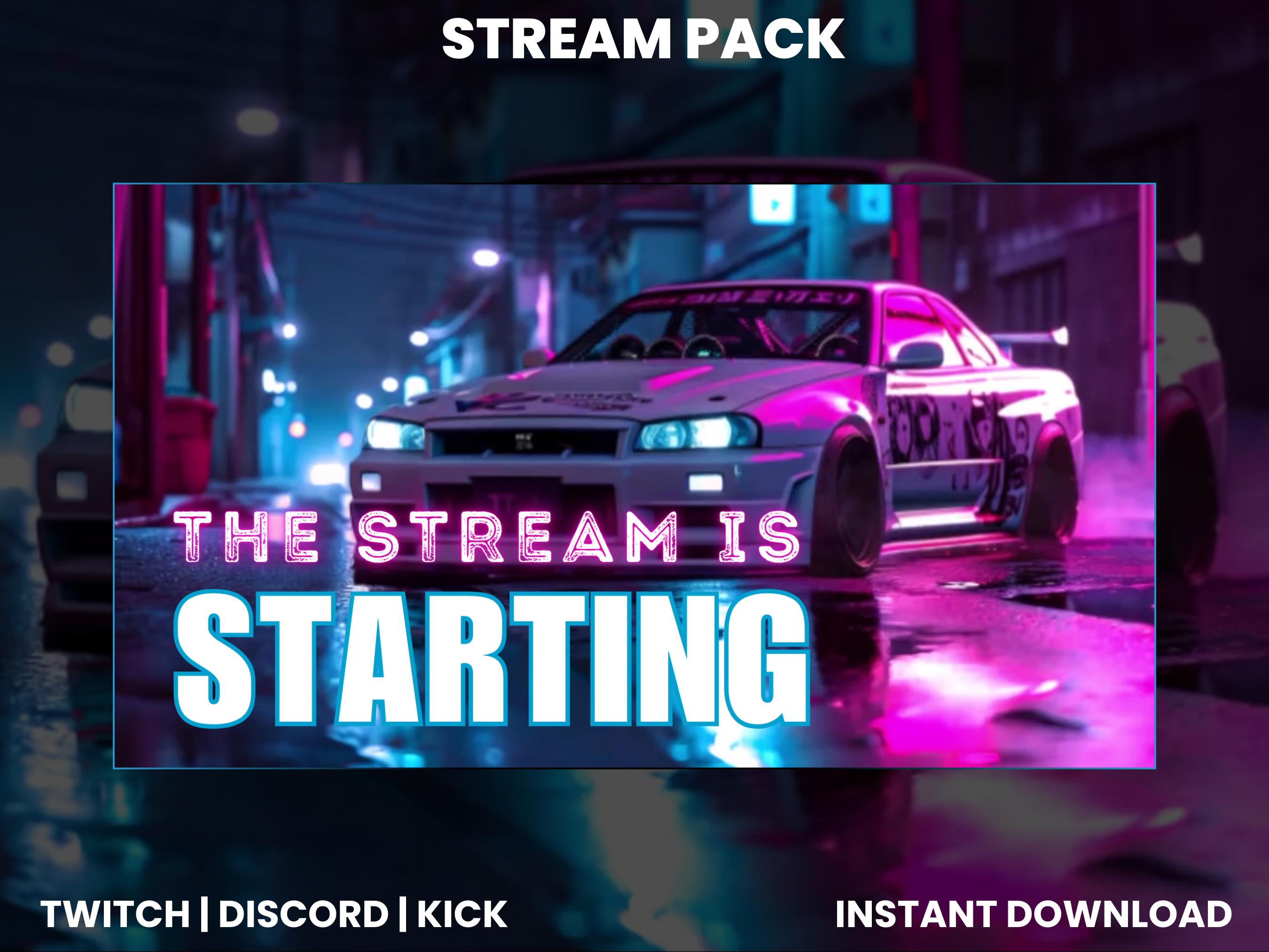 Animated Twitch Stream Pack | Twitch Screen Overlay | Sports Car Stream ...
