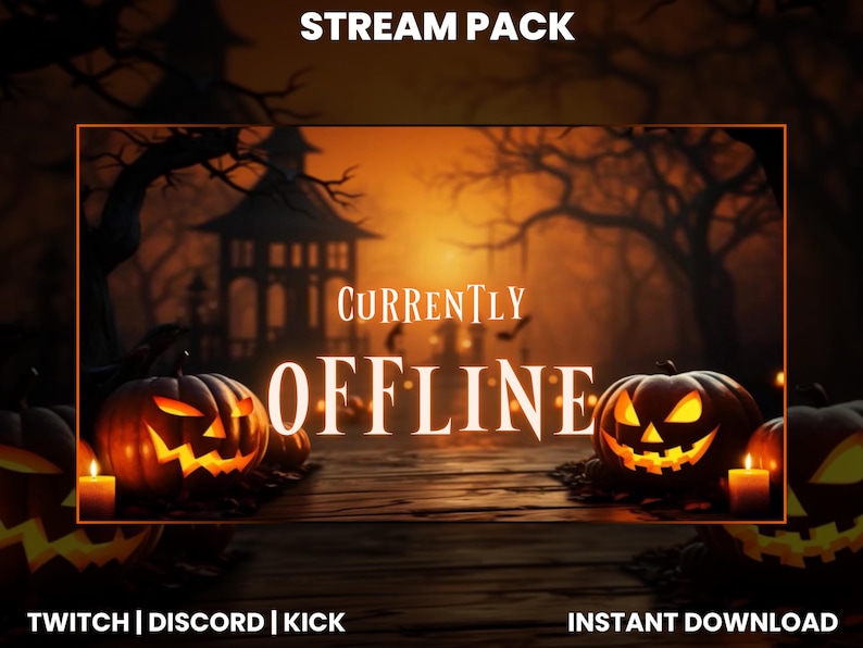 Halloween Twitch Stream Overlay Pack: Spooky Animated Graphics (digital ...