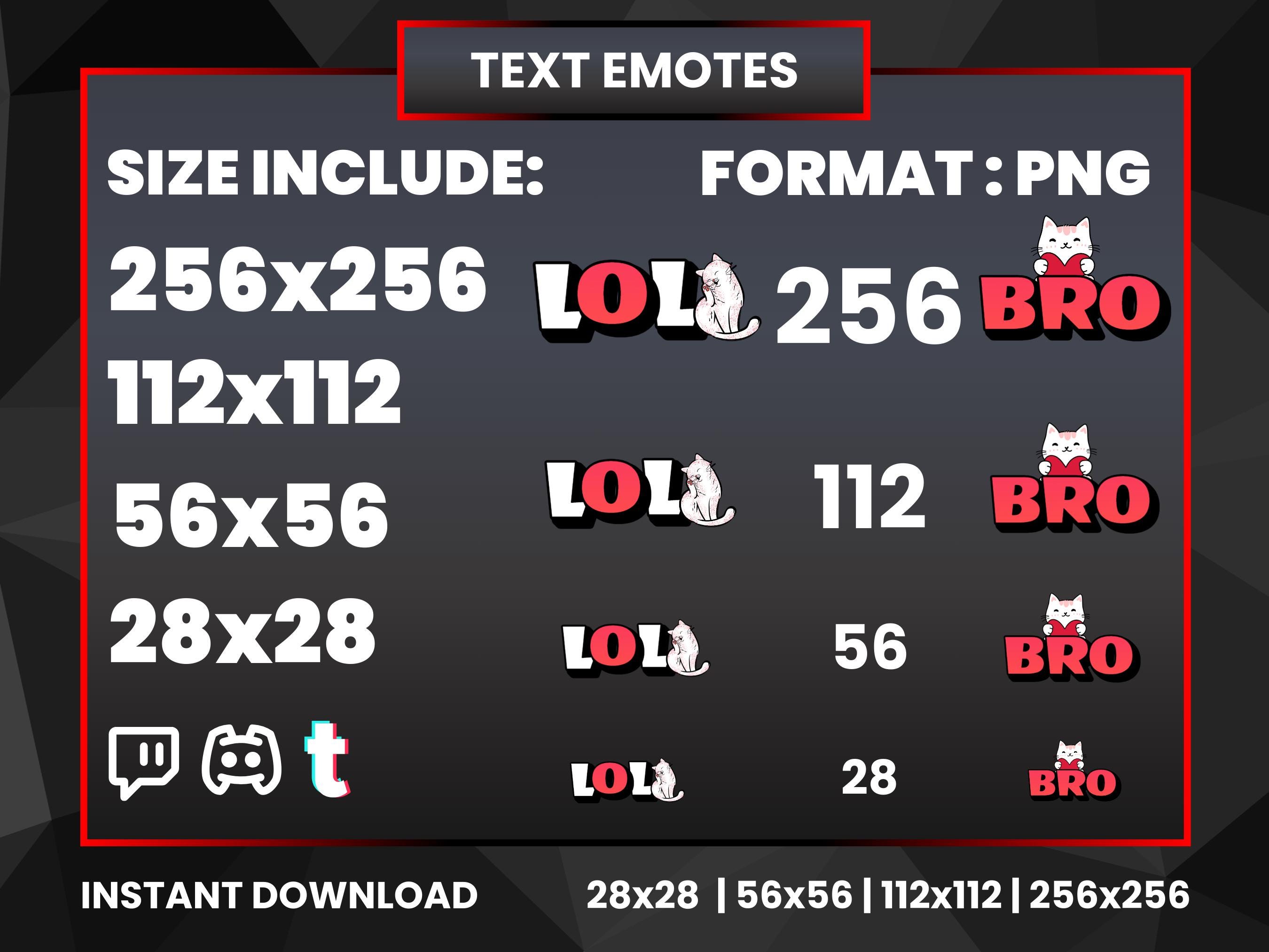 Cute Kitten Text Emotes | Twitch Emotes | Cat Emotes | Pink and White ...