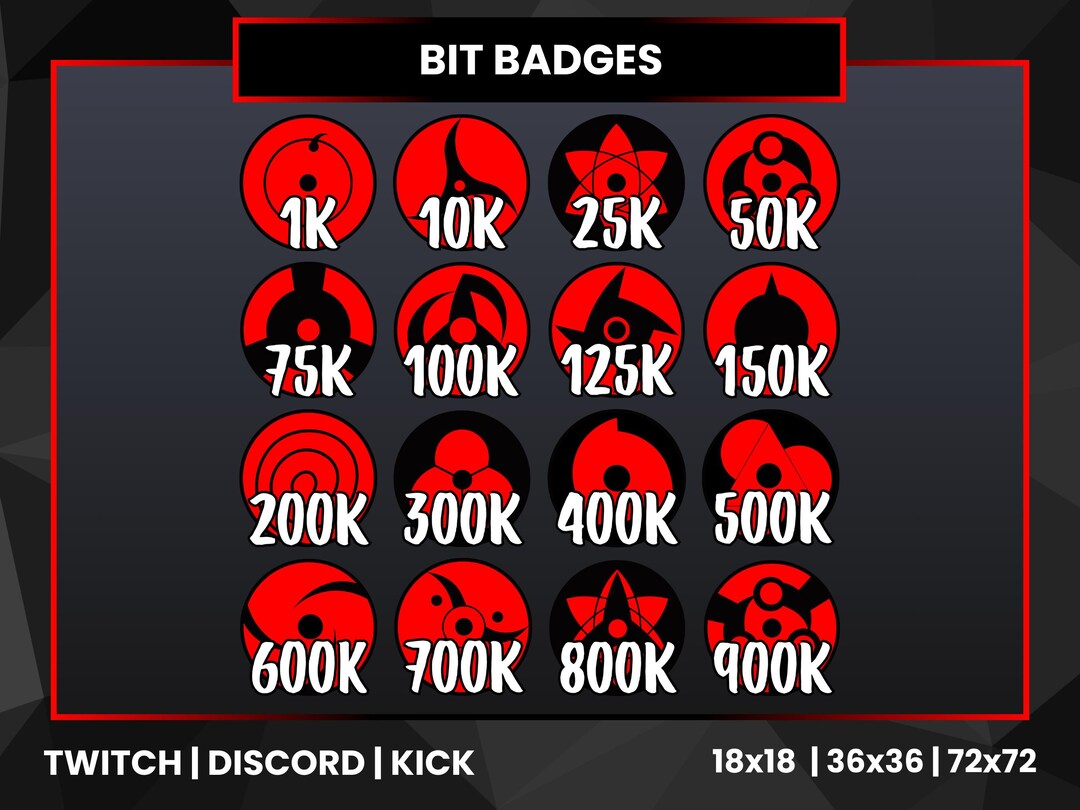 High Quality Twitch Bit Badges | Twitch Sub Badges | Anime Bit Badges ...