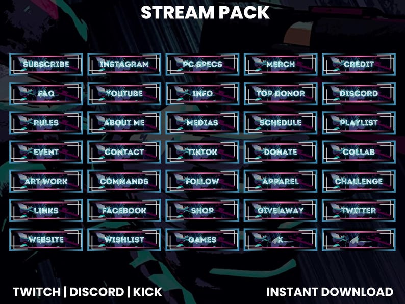 Animated Twitch Stream Pack | Twitch Screen Overlay | Animated Screens ...