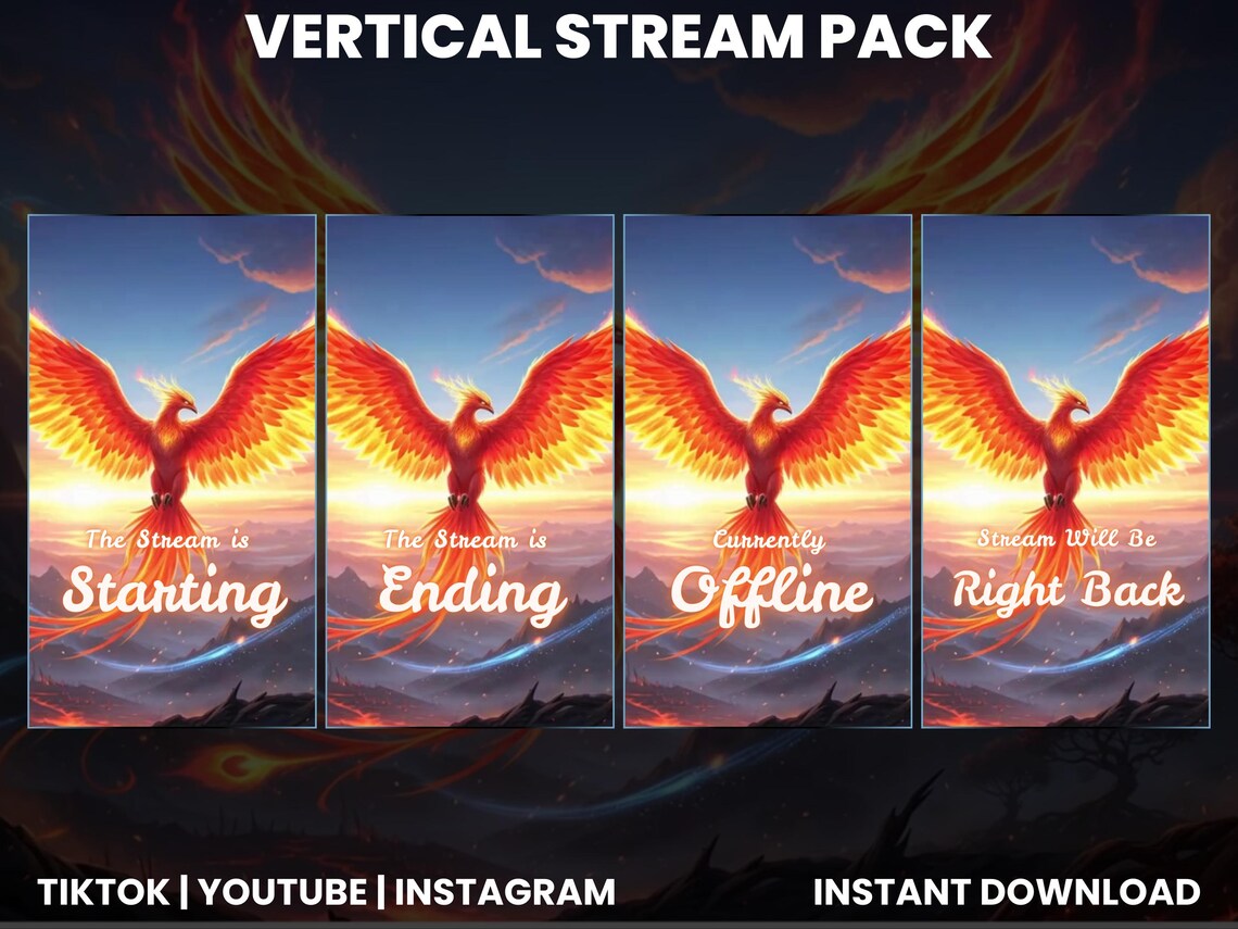 Phoenix Vertical Stream Pack – Fiery Starting / Ending / Offline ...