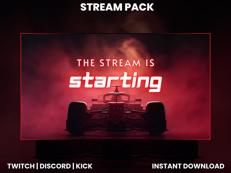 Formula 1 Racing Twitch Overlay Pack: Neon Red Stream Graphics - Etsy