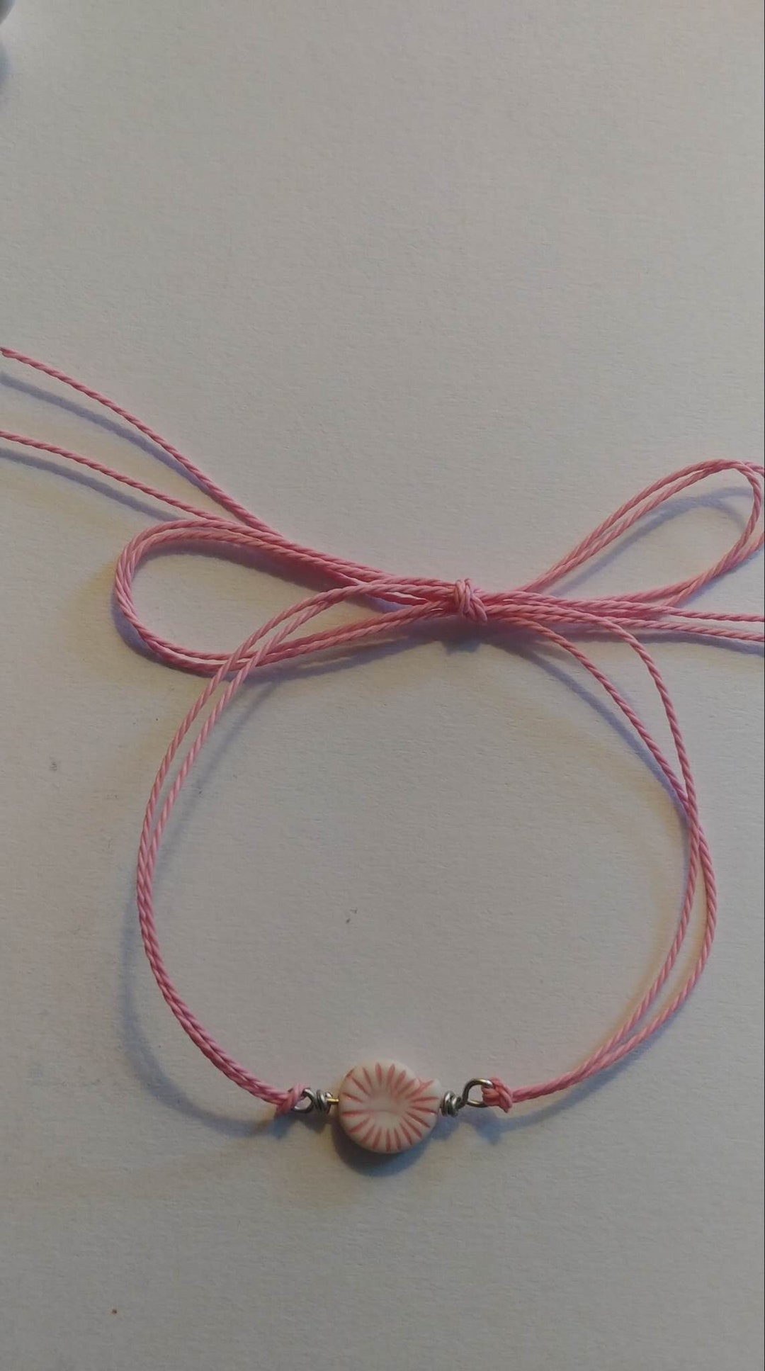 Pink Shell Bracelet - Tie On - Etsy