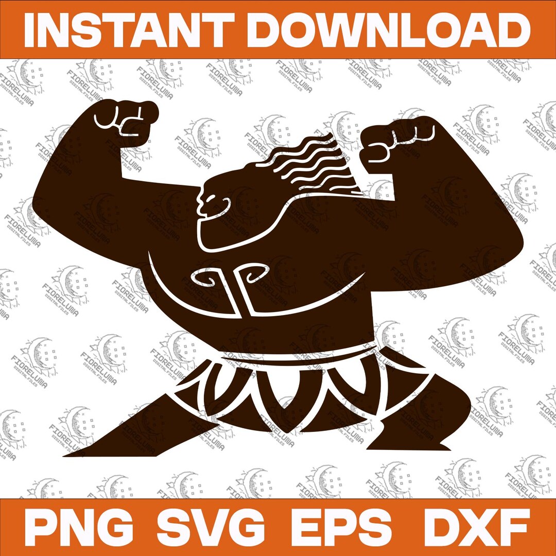 Reef Titan Flex Pose | Moana Svg Cut Files Demigod Silhouette | Moana ...
