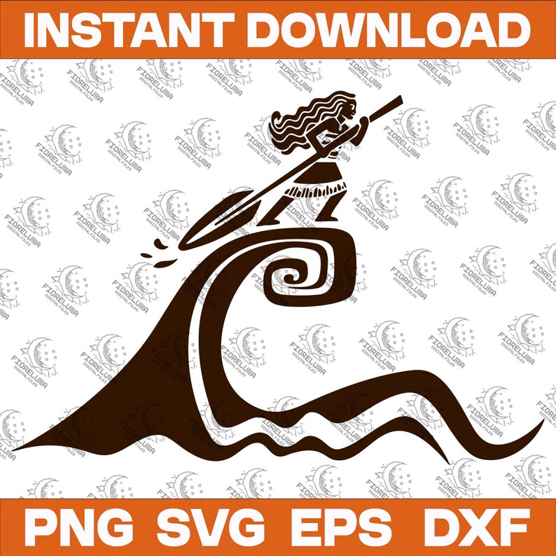 Wave Rider Crest | Moana Silhouette Svg Bundle Surfing Wayfinder on ...