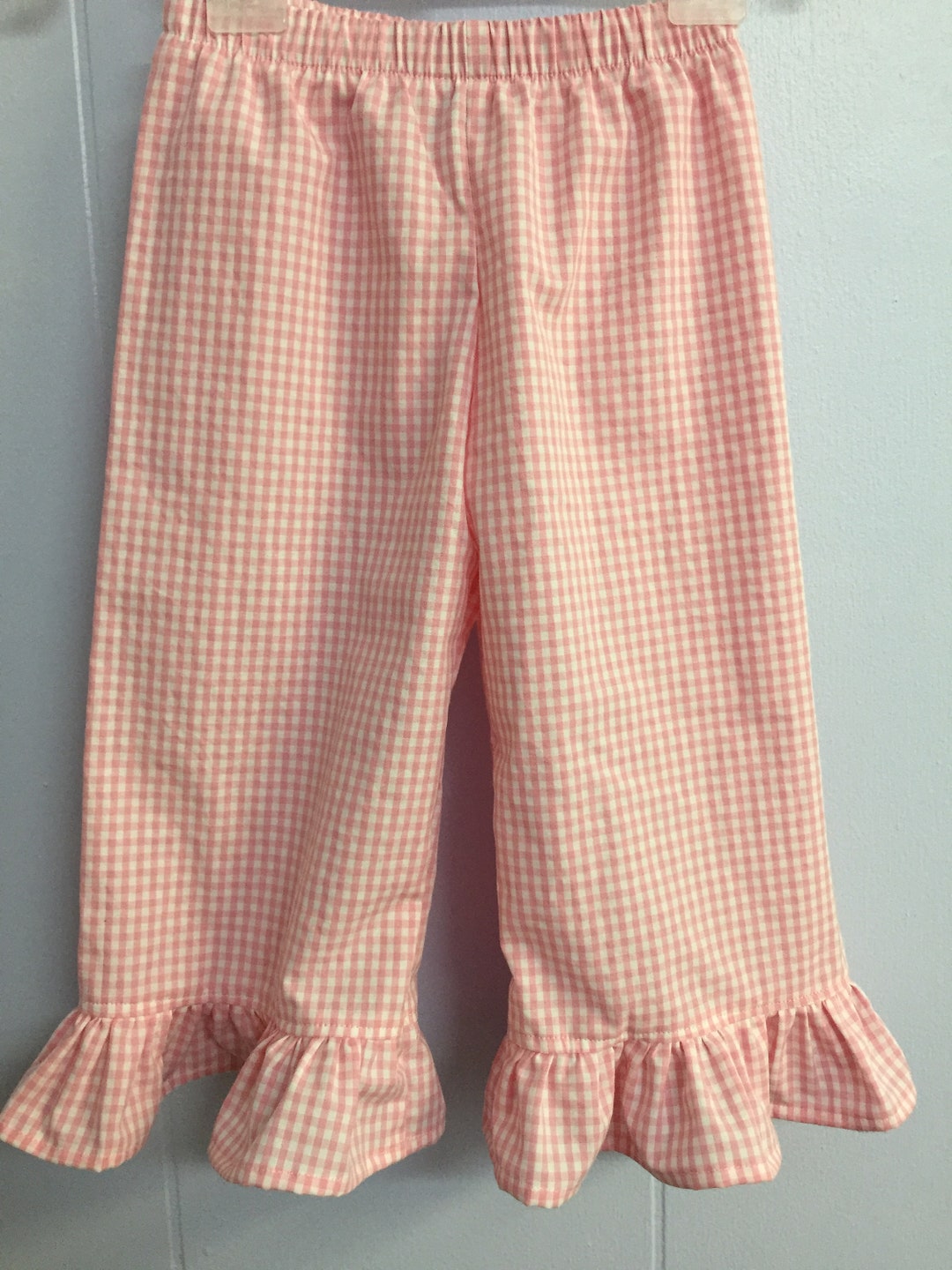 Girls Gingham Ruffled Pants - Etsy