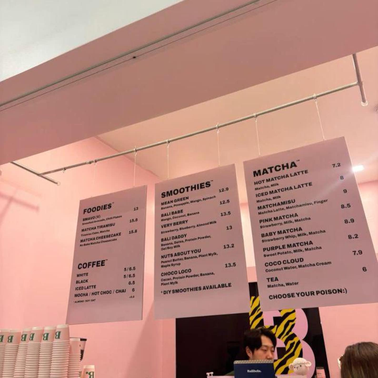 Hanging Menu Sign, Wall Mounted Cafe Menu Display, Double Sided Blade ...