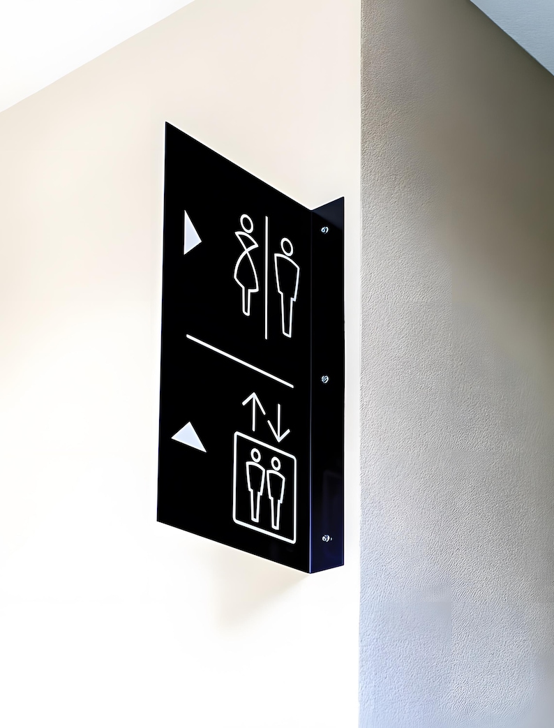 Custom Way Finding Signs, Double Sided Signs, Metal Lobby Signs, Rest ...