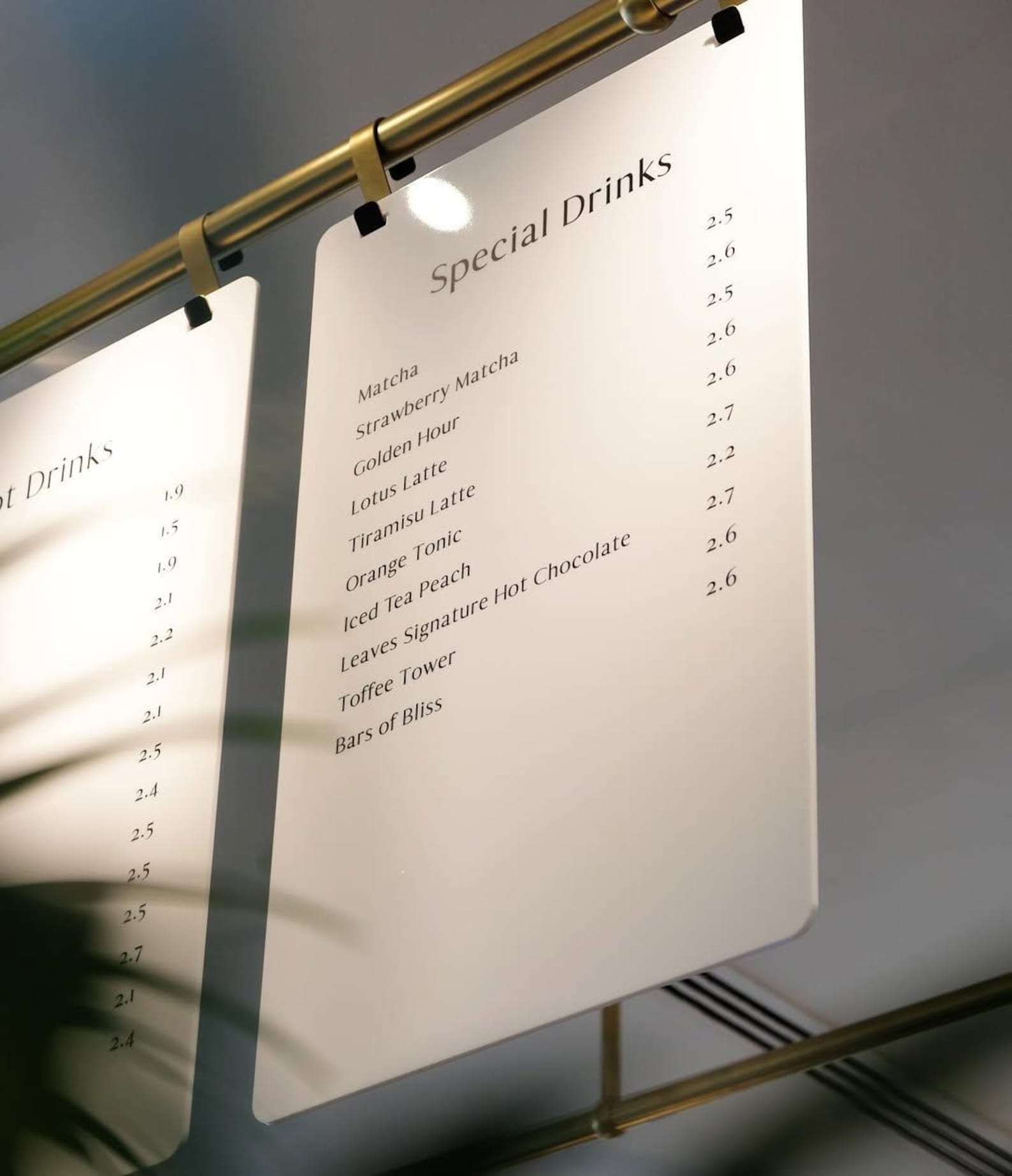 Hanging Menu Sign, Wall Mounted Cafe Menu Display, Double Sided Blade ...