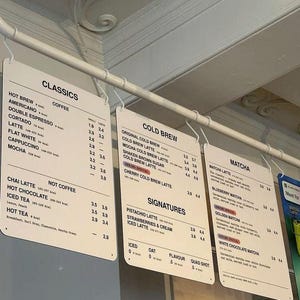 Hanging Menu Sign, Wall Mounted Cafe Menu Display, Double Sided Blade ...