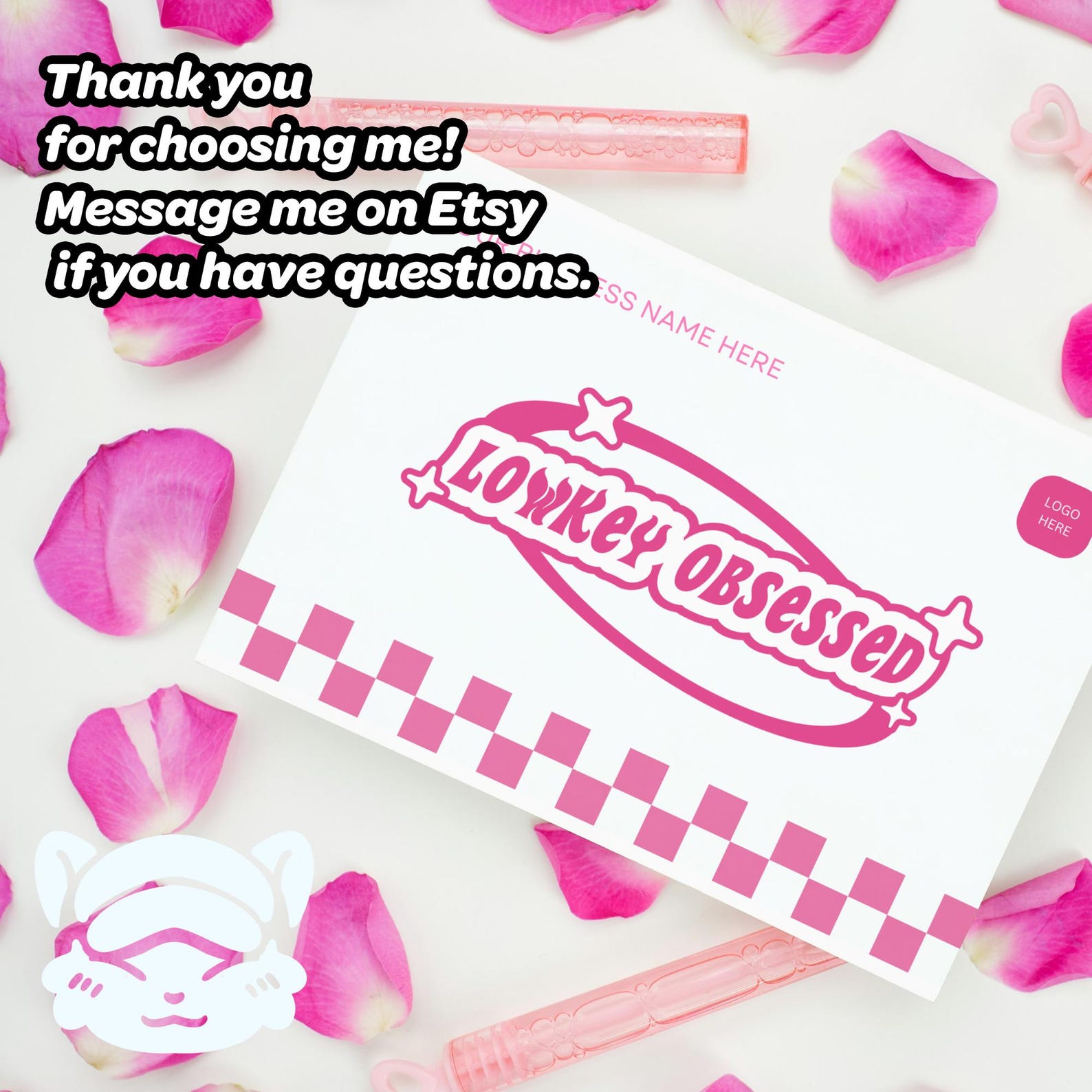 Y2K Thank You Card Template, Editable Business Card Packaging (canva ...