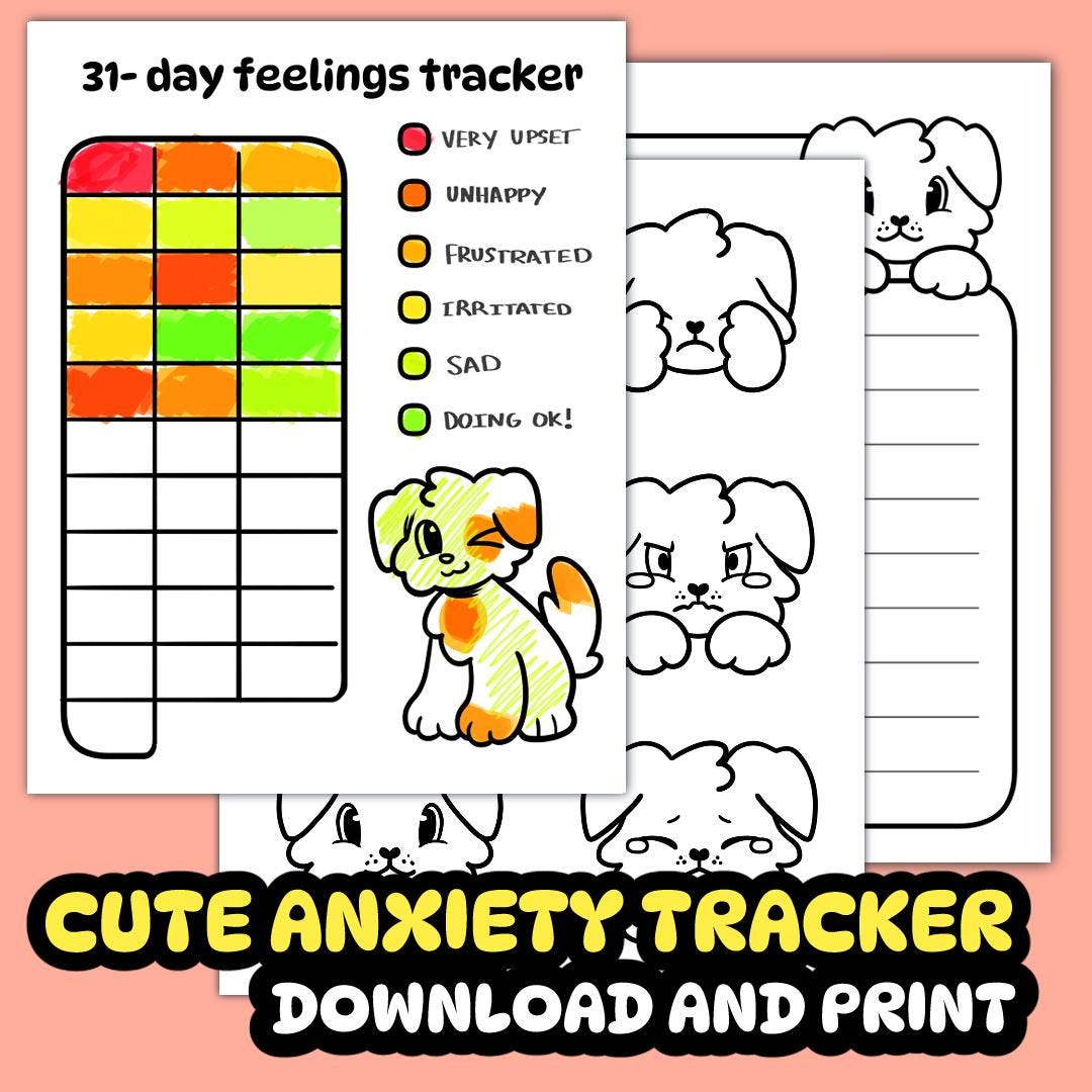 Emotions Tracker / Anxiety Tracker PRINTABLE Worksheet for Teens ...