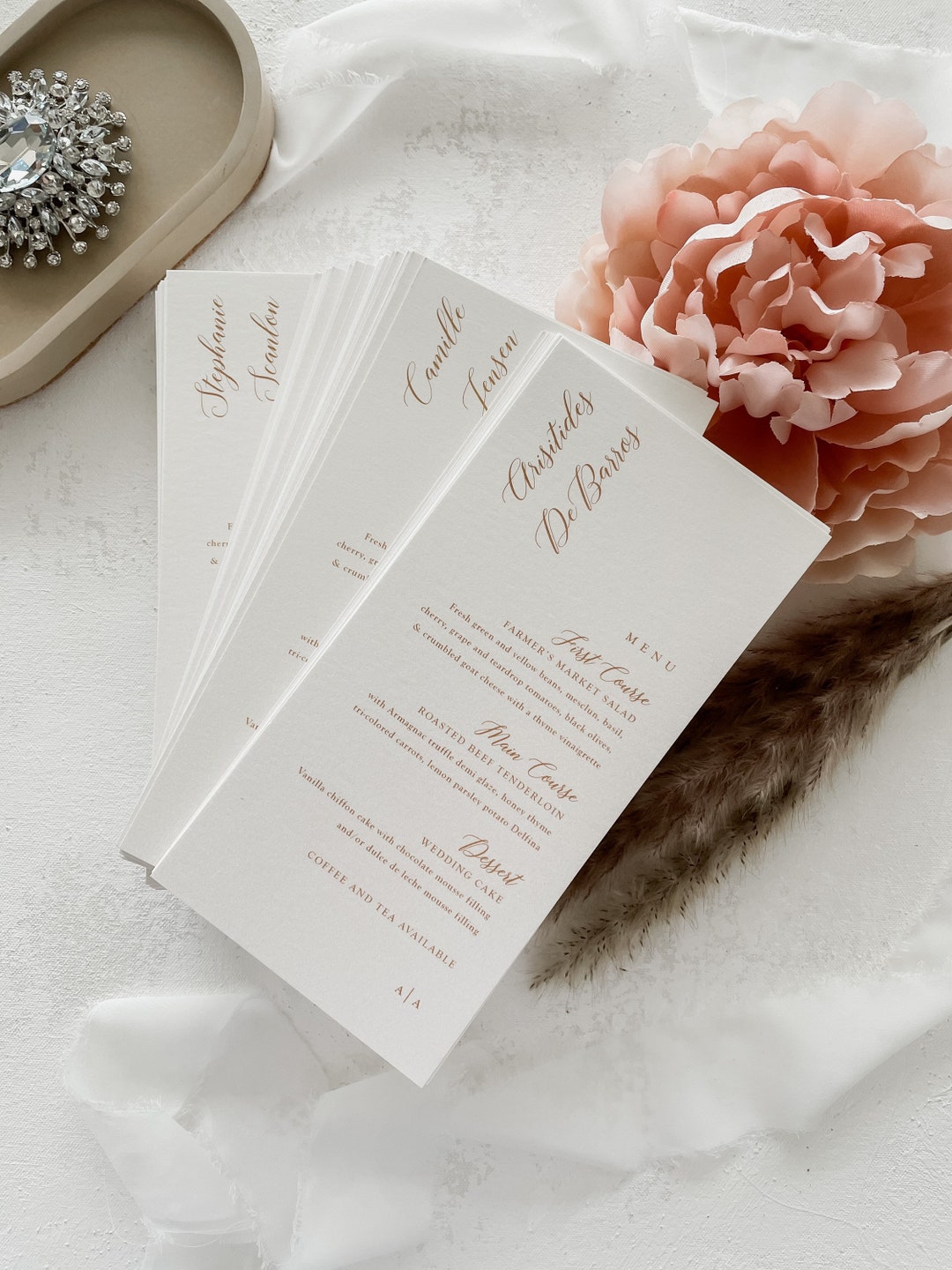 Menu Place Cards | Dinner Menu Place Cards | Custom Name Cards | Menus ...