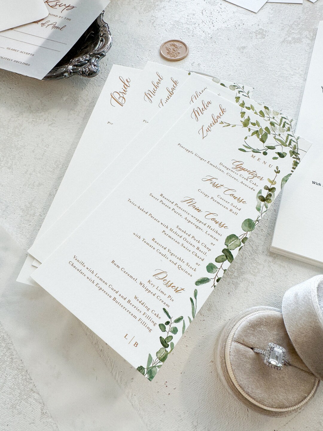 Menu Place Cards Dinner Menus Style 27 Event Menus Set of 10 - Etsy