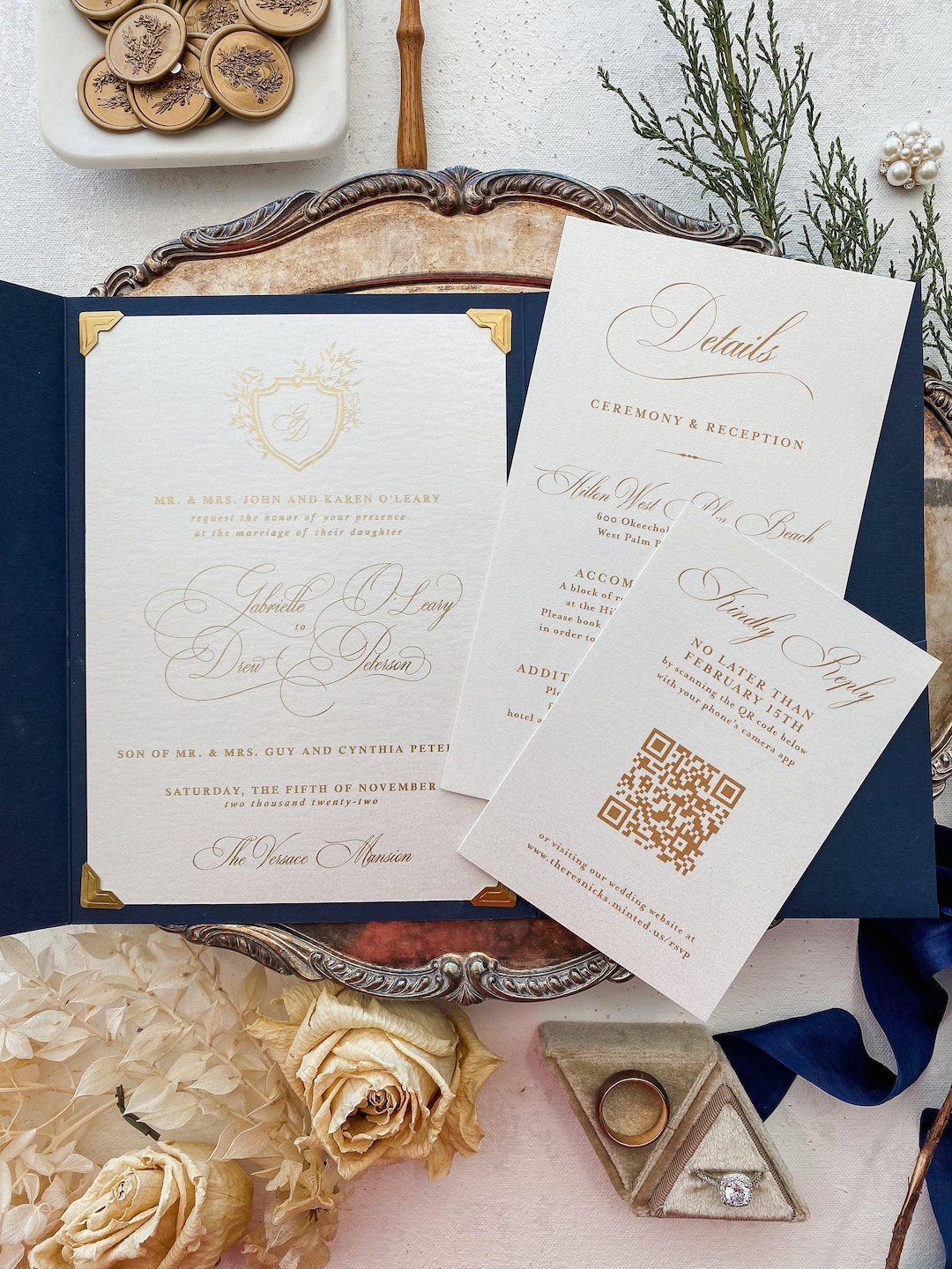 Wedding Invitation Suite: Pocket Folder Style - Custom Designs Style 63 ...
