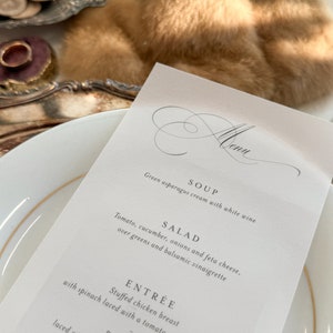 Bling Vellum Wedding Menus | Long Reception Menu | Dinner Menu | Table ...