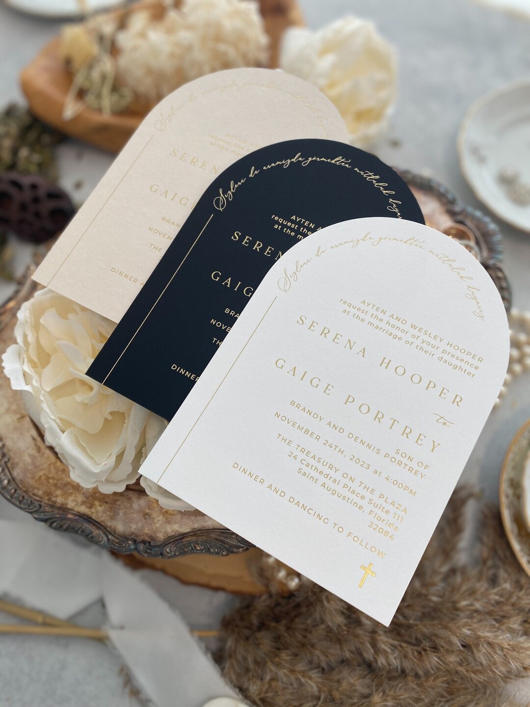 Foil Arch Unique Wedding Invitation Invites Any Color Style 10 - Etsy