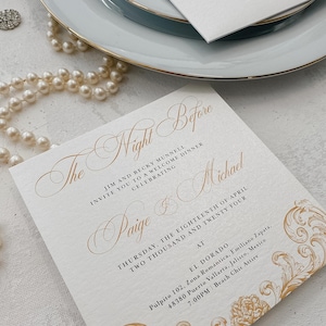 Luxury Gold Foil Wedding Invitation Formal Wedding Style 315 - Etsy