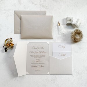 Champagne Wedding Invitations Acrylic Invites Neutral - Etsy