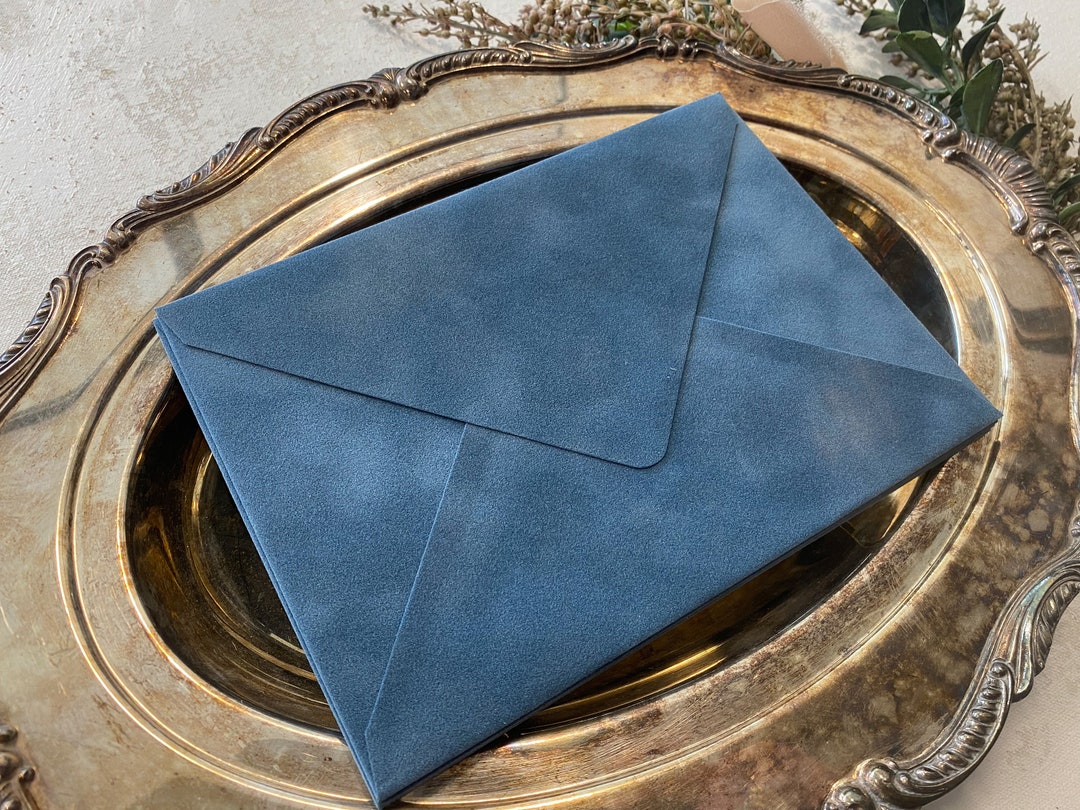 Velvet Envelopes - Dusty Blue Velvet Envelope - A7 7.25x5.25 | Other ...