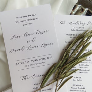 Wedding Programs Ceremony Program Double Sided Programs Style Programs ...