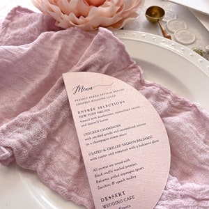 Mauve Half Circle Menu Set of 10 Style 74 - Etsy