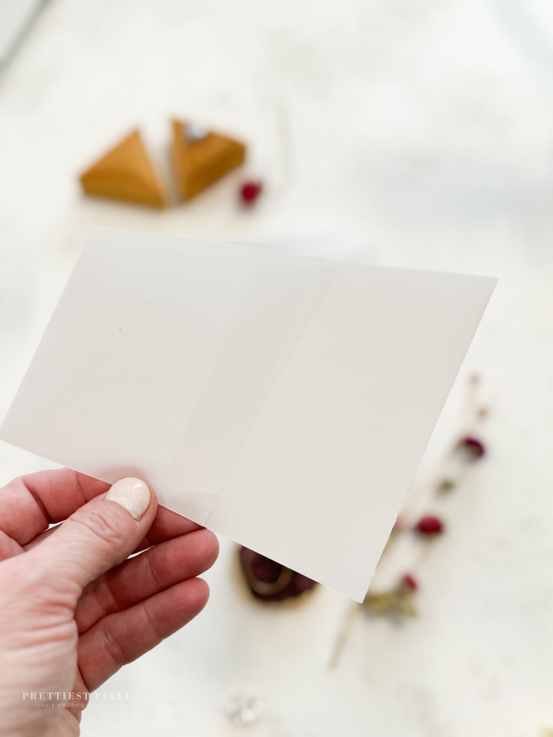 Vellum Gatefold Half Jacket Folded Angled Slanted Translucent Half ...