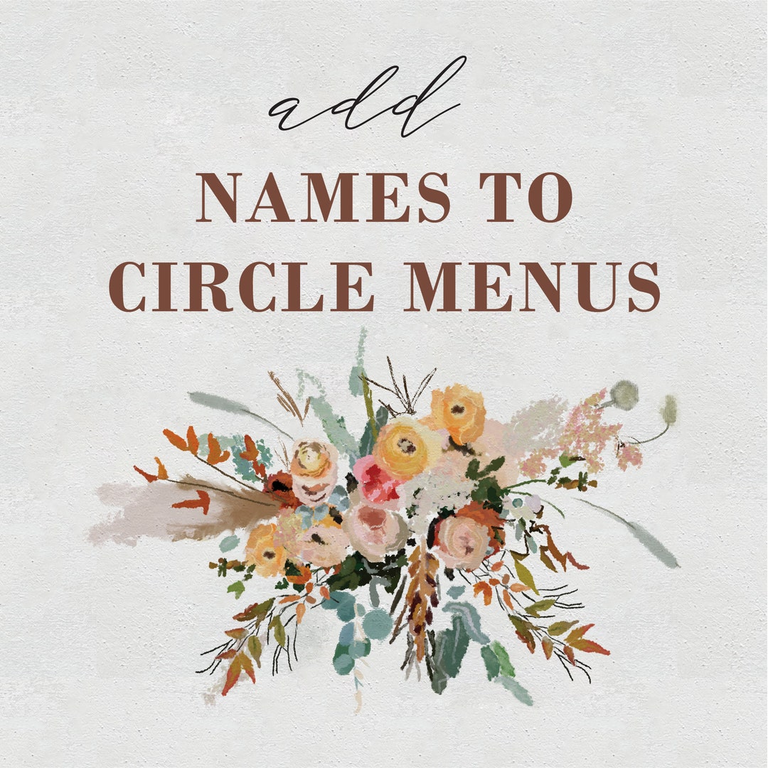 Add Names to Circle Menus - Etsy