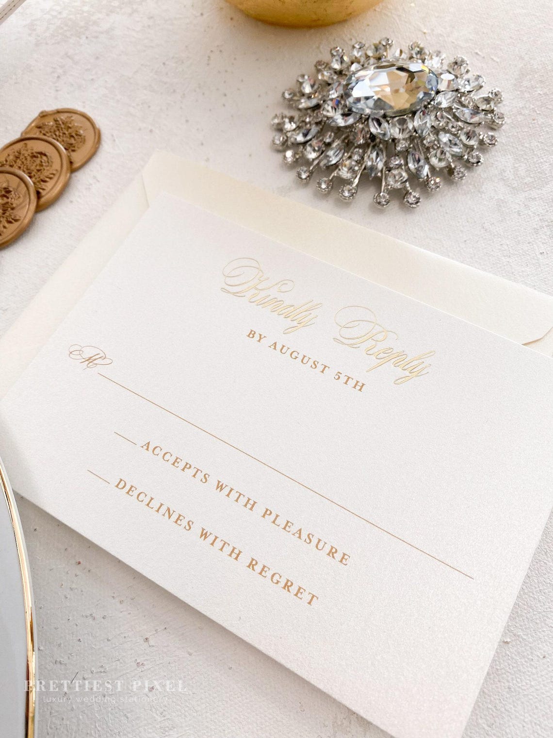 Elegant Ivory Wedding Invitations | Style 185 - Etsy