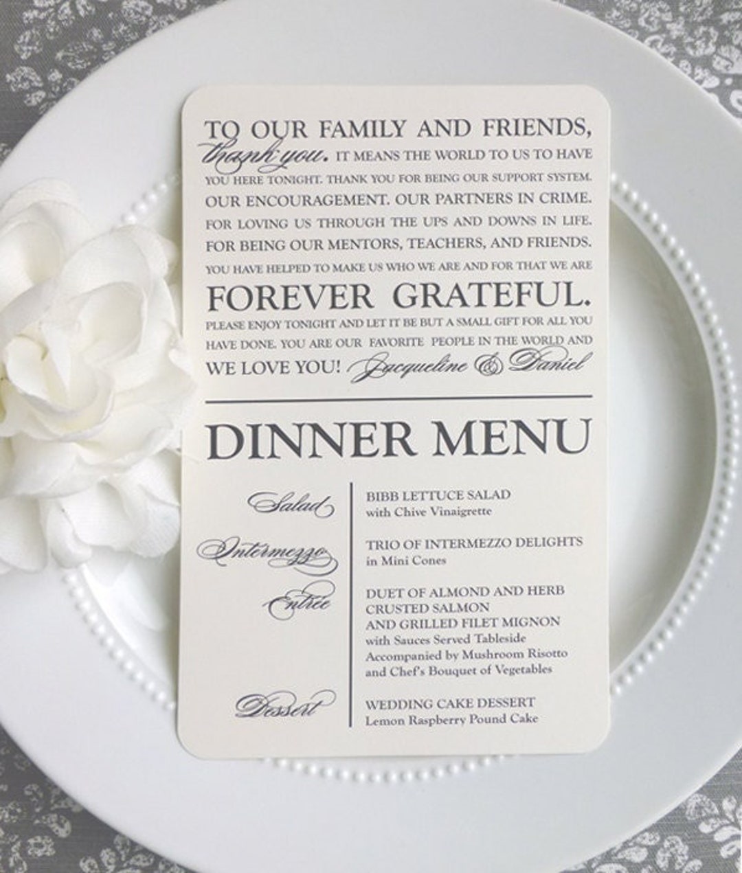 Wedding Menus and Thank You | Menu | Thank You | Wedding Menu Style 06 ...